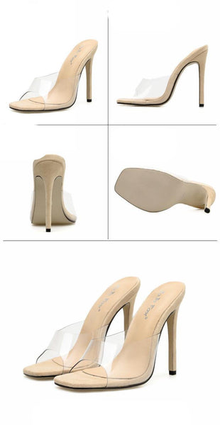 Simplest Clear Mule Heels – Outfit Made